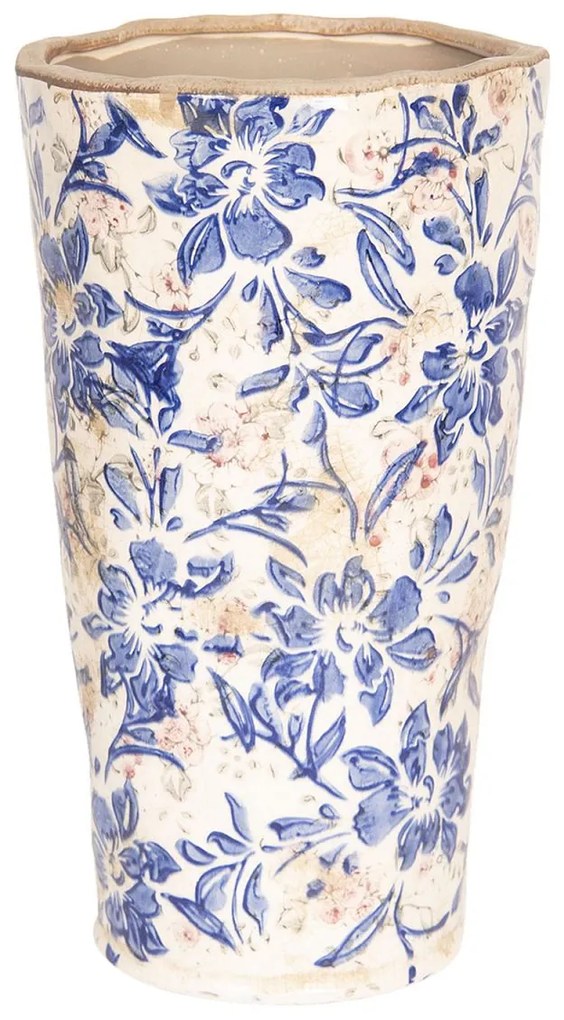Keramická váza 25cm Clayre Eef vintage