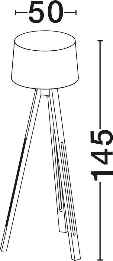 Bílá/v přírodní barvě stojací lampa (výška 145 cm) Leroy – Nova Luce