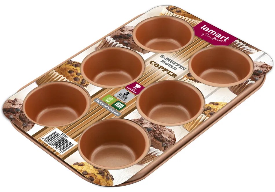 Lamart LT3091 forma na muffiny Copper, 26,5 x 18 cm, S