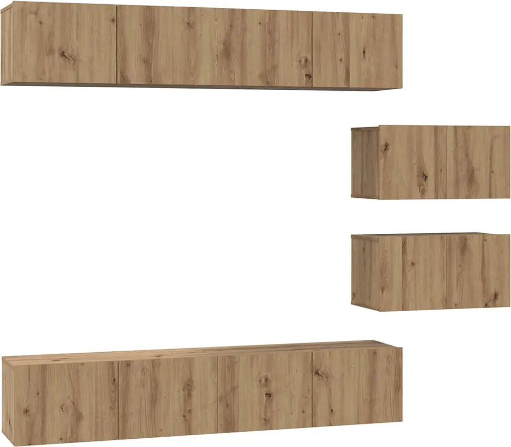 Sestava TV skříněk 6 ks Artisanový dub Kompozitní dřevo 3393161