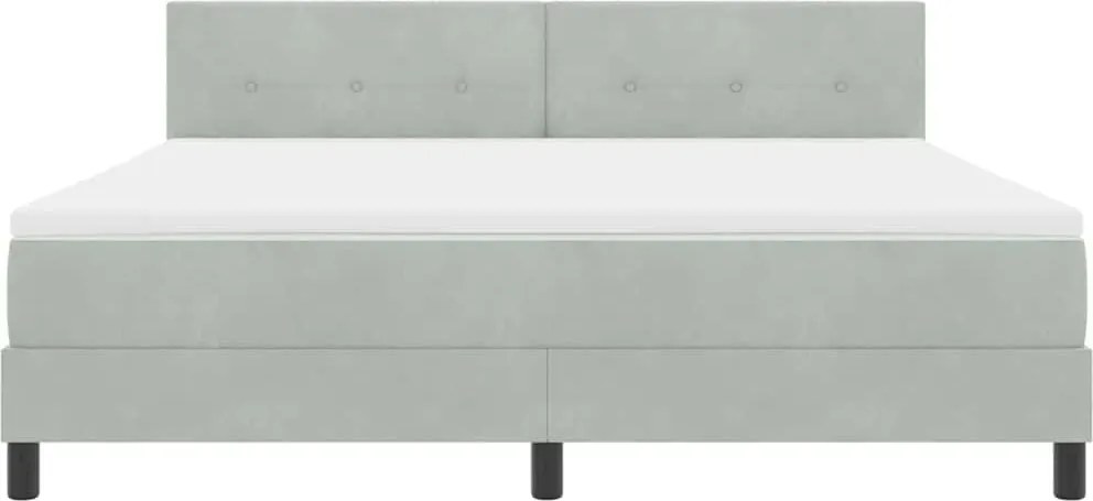 Postel s boxspringem s čelo Světle šedá 180 x 200 cm samet 3339188