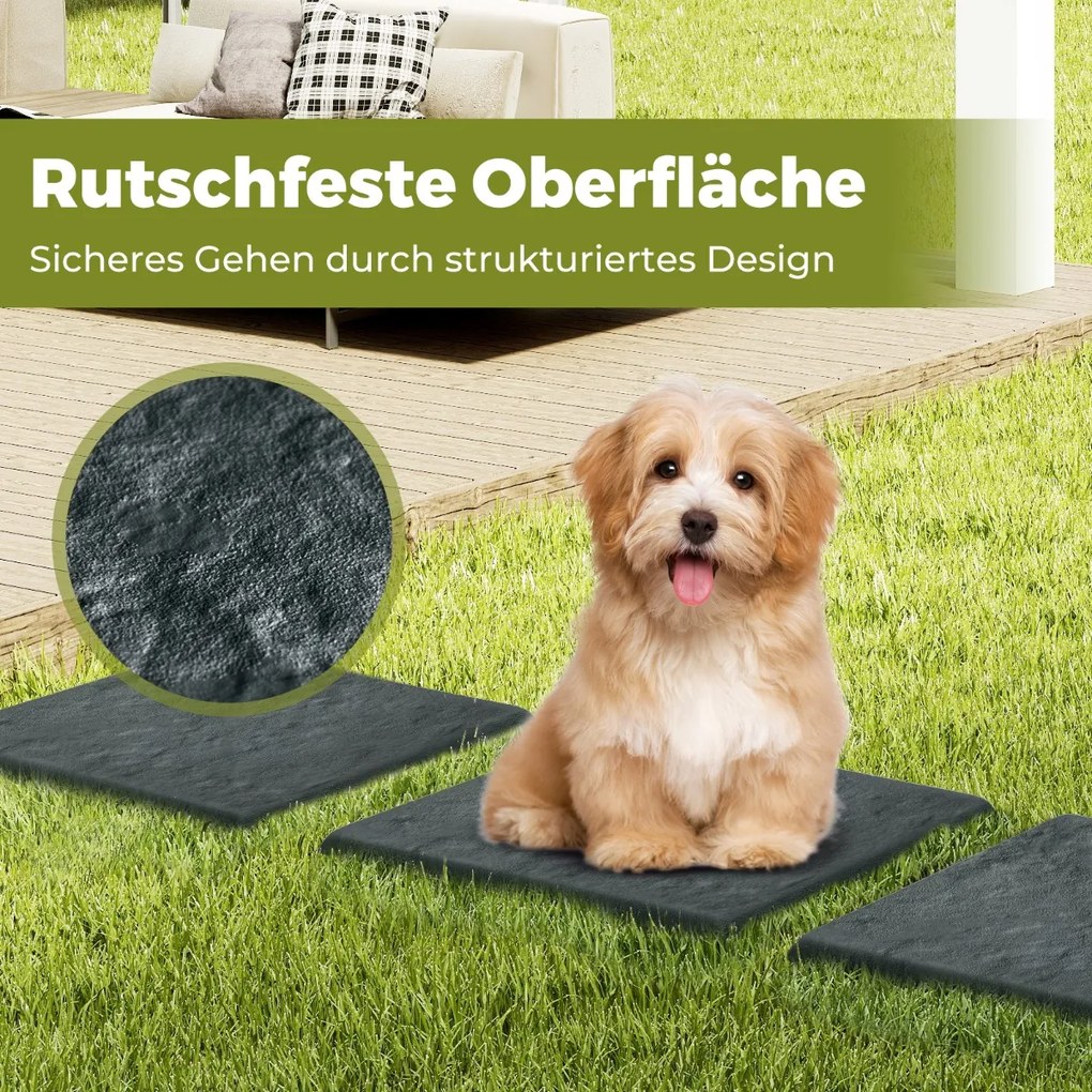Costway Sada 16 nášlapných kamenů pro zahradní dlažební desky z – 39,5 × 39,5 cm