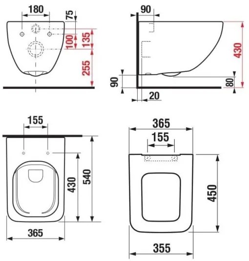 JIKA H8669540000001 - Závěsné WC PURE + záchodové prkénko SoftClose PURE