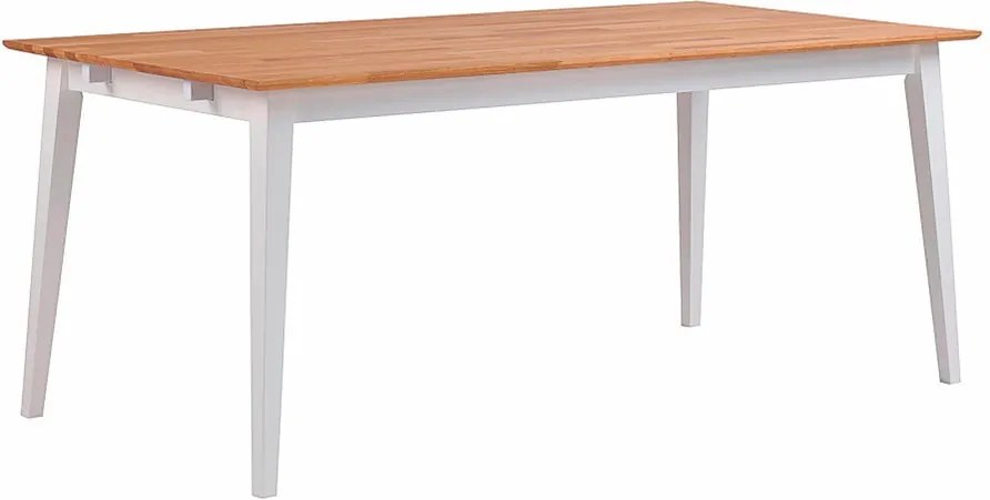 Přírodní dubový jídelní stůl s bílými nohami Rowico Mimi, délka 180 cm