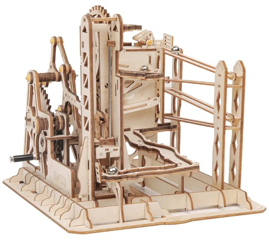 Robotime 3D dřevěné mechanické puzzle Kuličková dráha Marble Explorer 260 ks