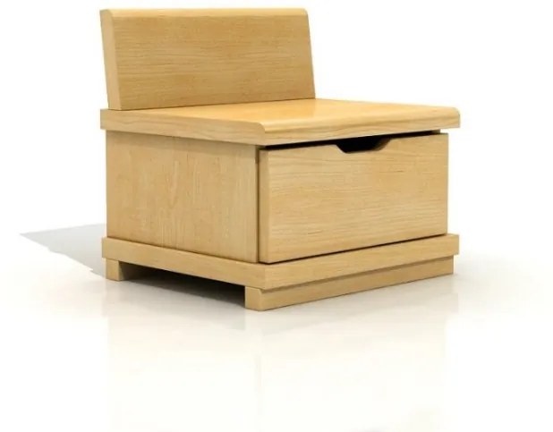 ImportWorld Noční stolek Gertrud 1S, borovice masiv (Barva dřeva: Bílá)