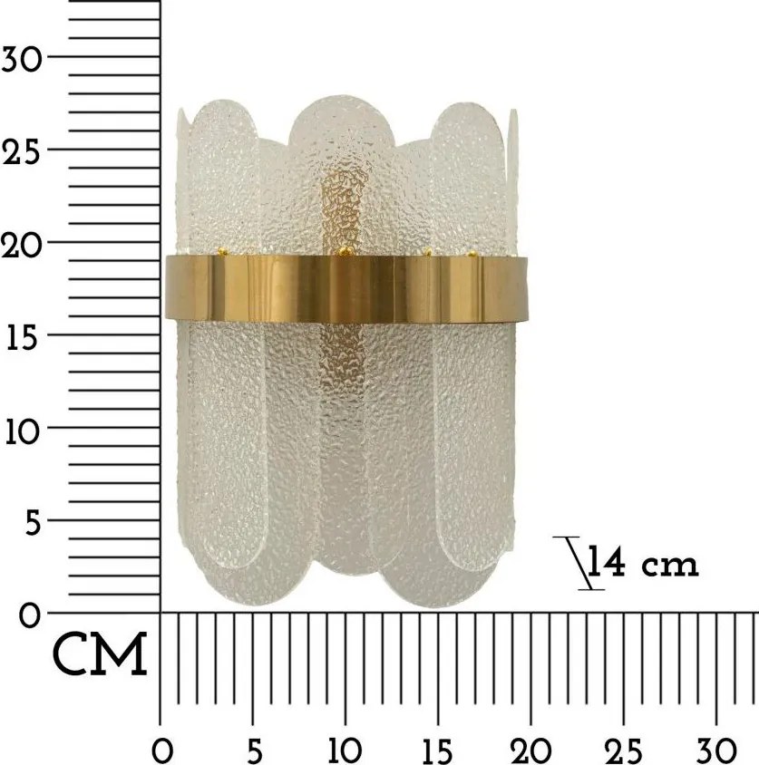 Skleněné nástěnné svítidlo ve zlaté barvě Gris – Mauro Ferretti