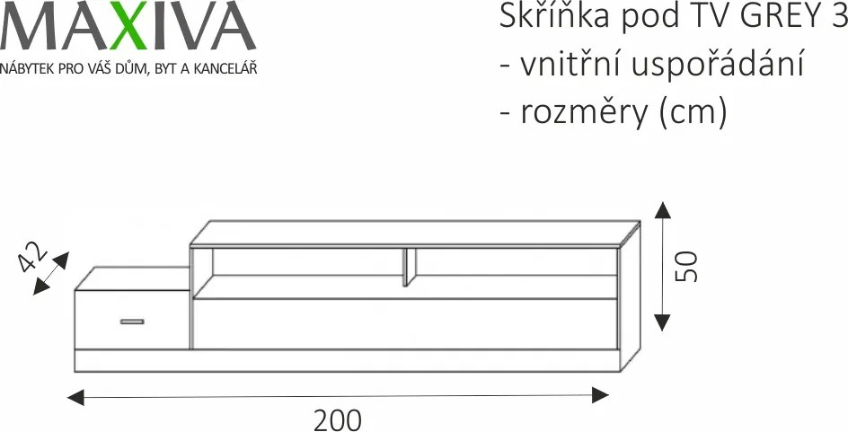 MAXIVA Obývací stěna - GREY, bílá/černá