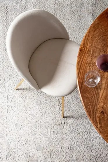 BIZZOTTO Sametová jídelní židle TANYA bílá 0733304AA