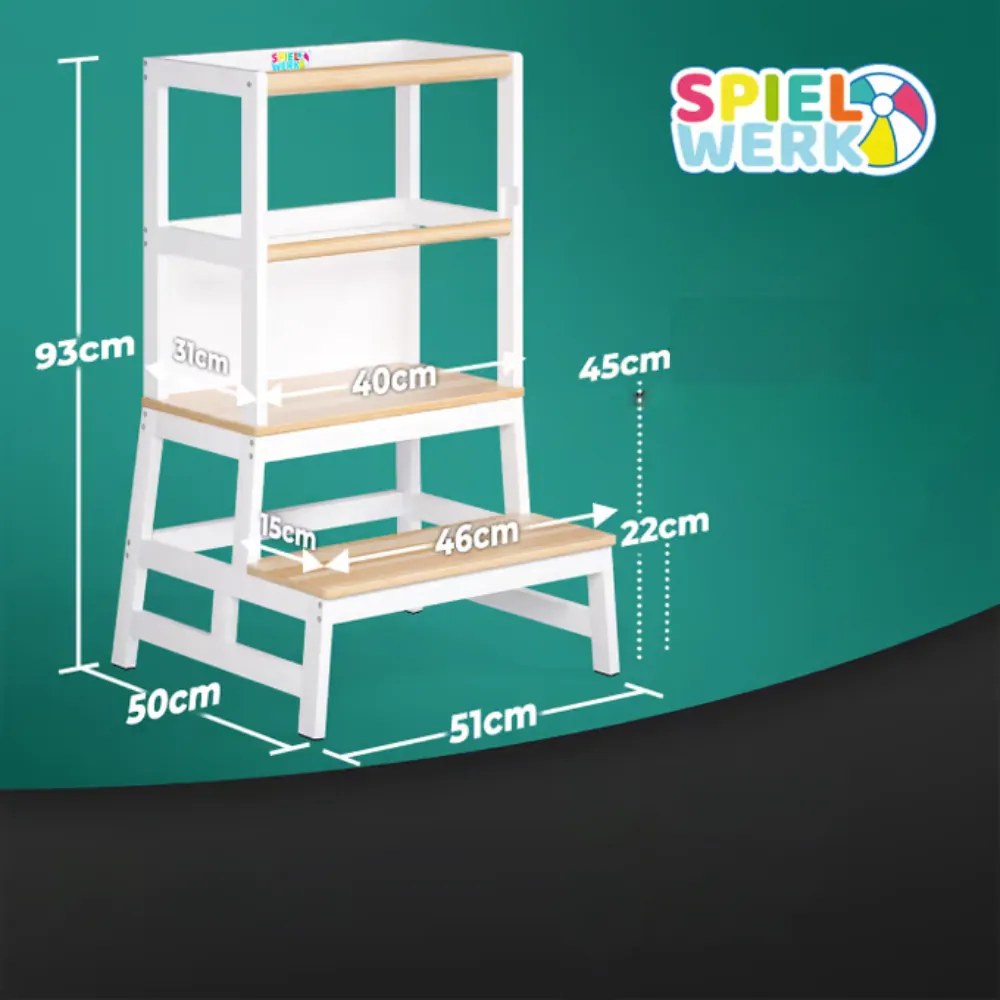 Spielwerk Učicí věž PLAY borovice, 93x56x49, bílá/přírodní hnědá