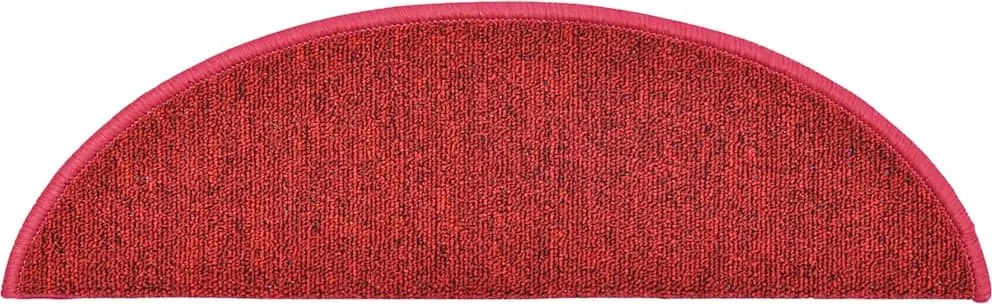 Schodové rohože 15 ks 56 x 17 x 3 cm červené půlkulaté 133881