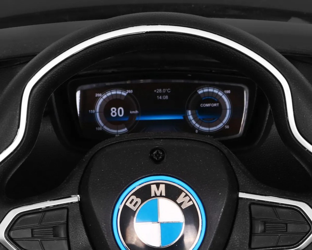 Ramiz Elektrické autíčko BMW i8 Lift oranžové + dálkové ovládání + pomalý rozjezd + 3bodové pásy + MP3 USB + LED