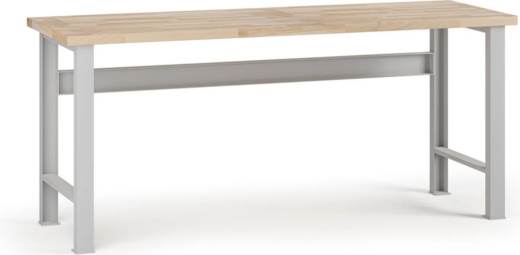 Dílenský pracovní stůl G7, buková spárovka, 2100 x 685 x 840 mm