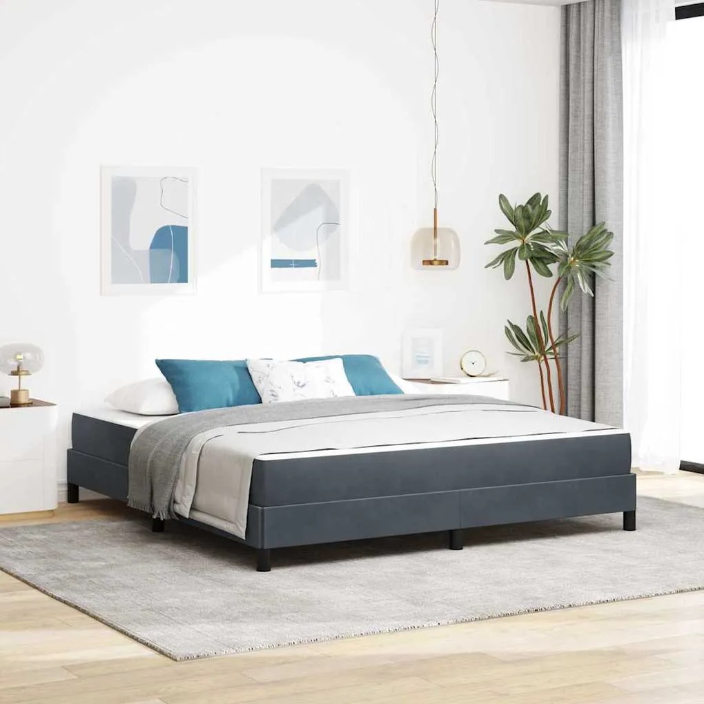 Postel s boxspringem s matrací Tmavě šedá 180 x 200 cm textil 3398708
