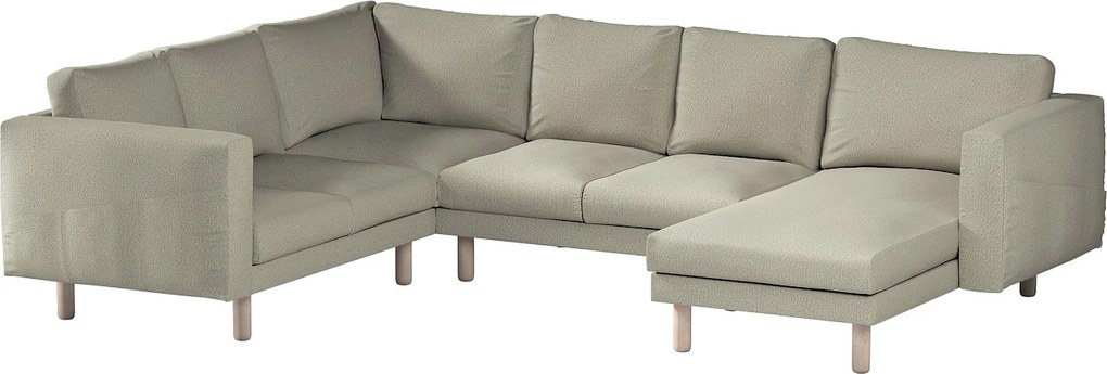 Potah na pohovku IKEA Norsborg rohová, 5-místná se šezlongem barva béžová látka pletený vzor