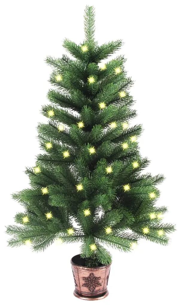 3077465 vidaXL Umělý vánoční stromek s LED diodami 65 cm zelený