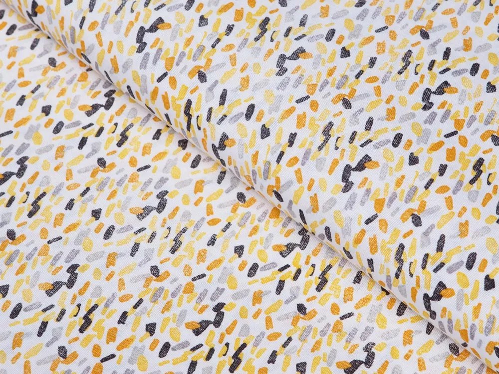 Biante Dekorační čtvercový ubrus Leona LN-045 Žlutošedé čárky na bílém 80x80 cm