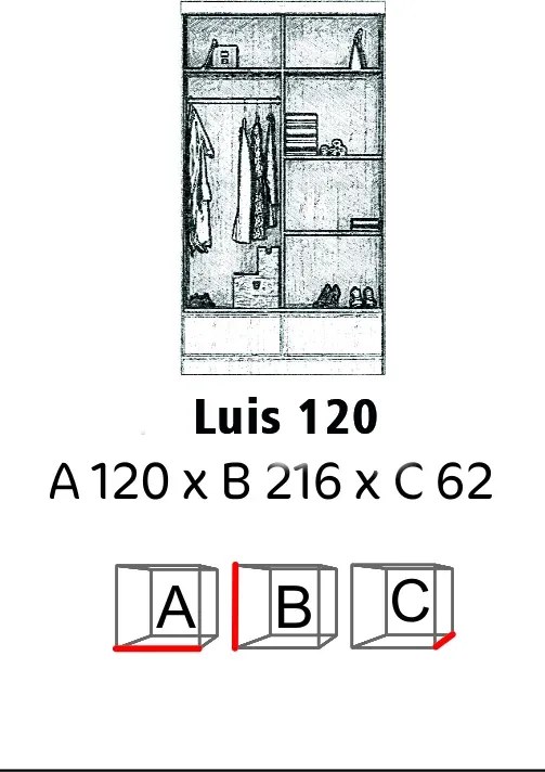 Šatní skříň Luis 120cm