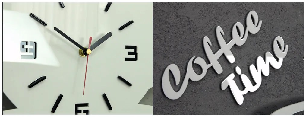 M.Clock Nástěnné akrylové 3D kuchyňské hodiny 64x43cm různé barvy Barva: Wenge