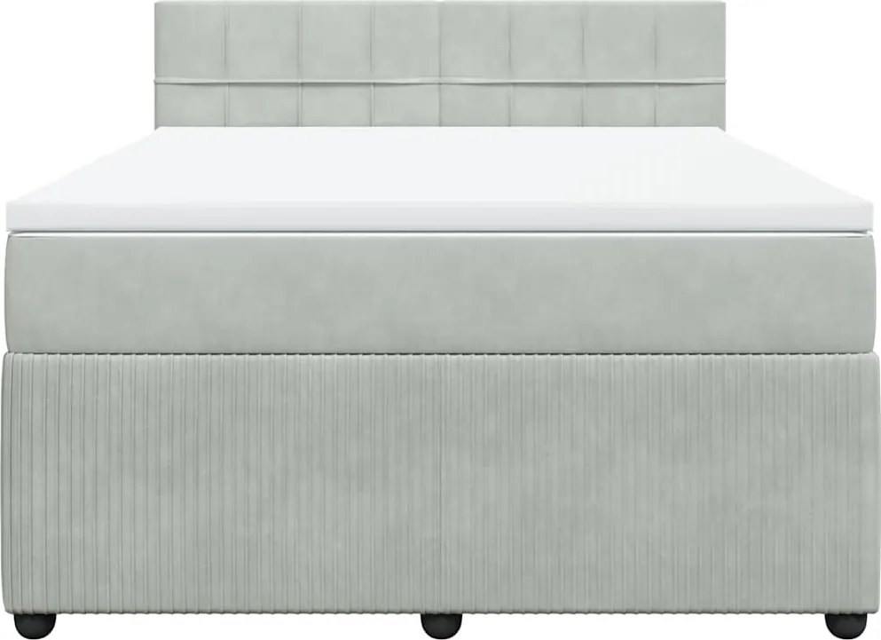 Box spring postel s matrací světle šedá 140x200 cm samet 3290058