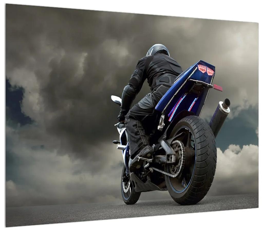 Obraz motorkáře na motorce (70x50 cm)