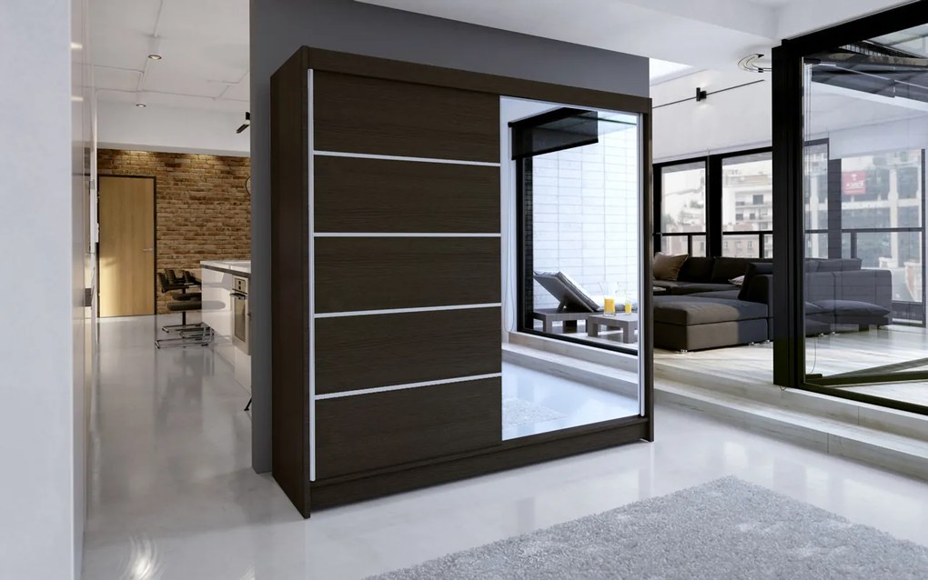ADRK Furniture Posuvná skříň s zrcadlem CARO 180 ADRK-SW-CAR-CH-180