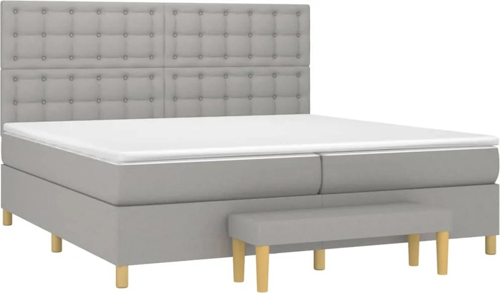 Box spring postel s matrací světle šedá 200 x 200 cm textil 3137501