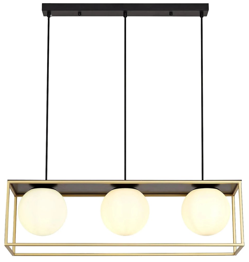 Toolight - Závěsná stropní lampa Aqua - černá/zlatá - APP1164-3CP