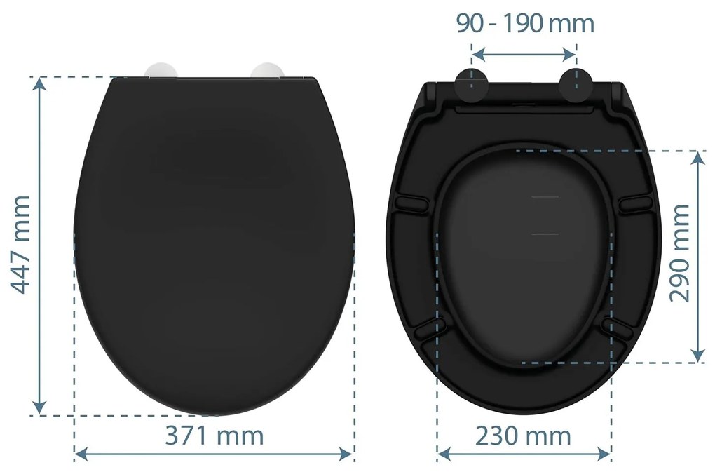 Eisl Sanitär WC prkénko Duroplast Soft Close Schwarz 82410