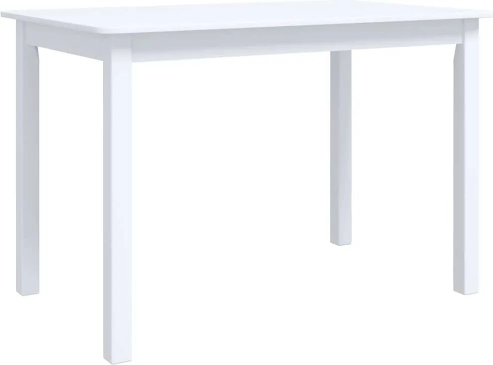 Jídelní stůl bílý 114 x 71 x 75 cm masivní kaučukovník 247362