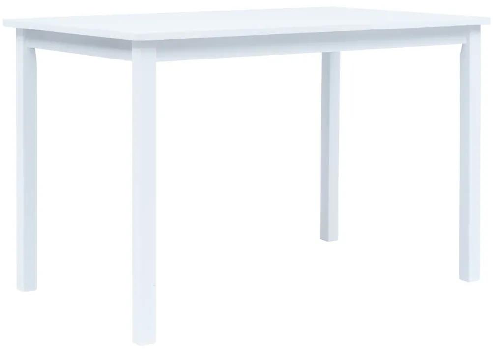 247362 vidaXL Jídelní stůl bílý 114 x 71 x 75 cm masivní kaučukovník