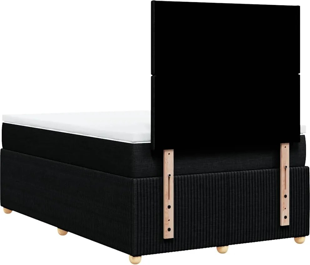 Box spring postel s matrací černá 120x200 cm textil 3292018