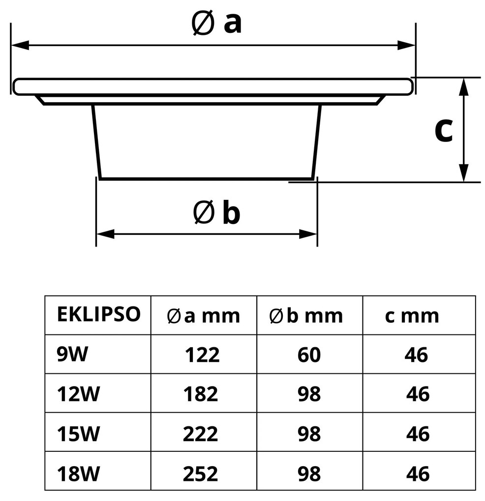 T-LED LED nástěnné svítidlo EKLIPSO G šedé 9W