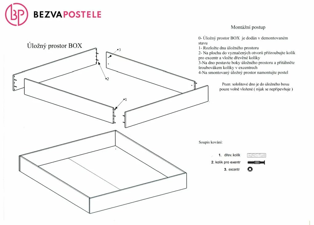 Zvýšená postel dvoulůžko s úložným prostorem Trinity, masiv buk