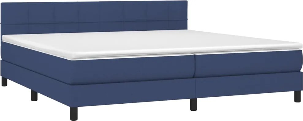 Box spring postel s matrací modrá 200x200 cm textil 3140087