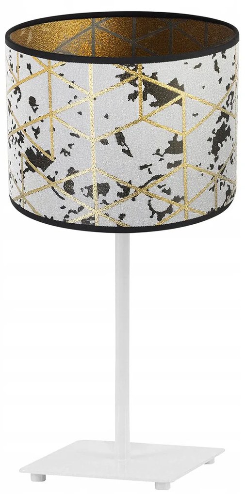 Stolní lampa WERONA 5, 1x šedé textilní stínítko se vzorem, (výběr ze 4 barev konstrukce), G