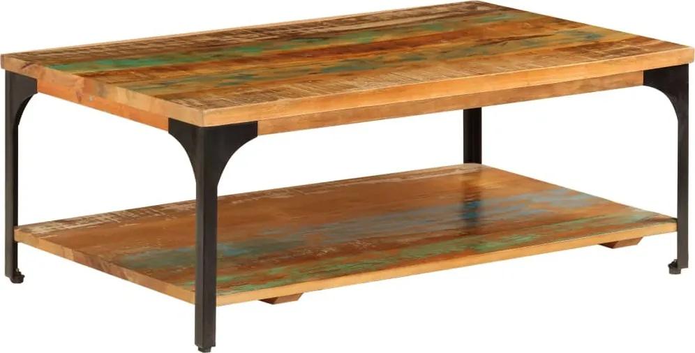 vidaXL Konferenční stolek s policí 100 x 60 x 35 cm recyklovaný masiv [247324]