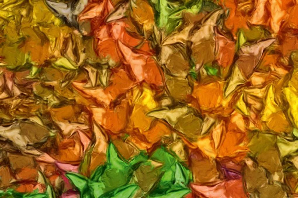 DIMEX | Samolepicí vliesová fototapeta na zeď Abstraktní impresionismus MA-5-2027 | 375 x 250 cm | zelená, žlutá, oranžová