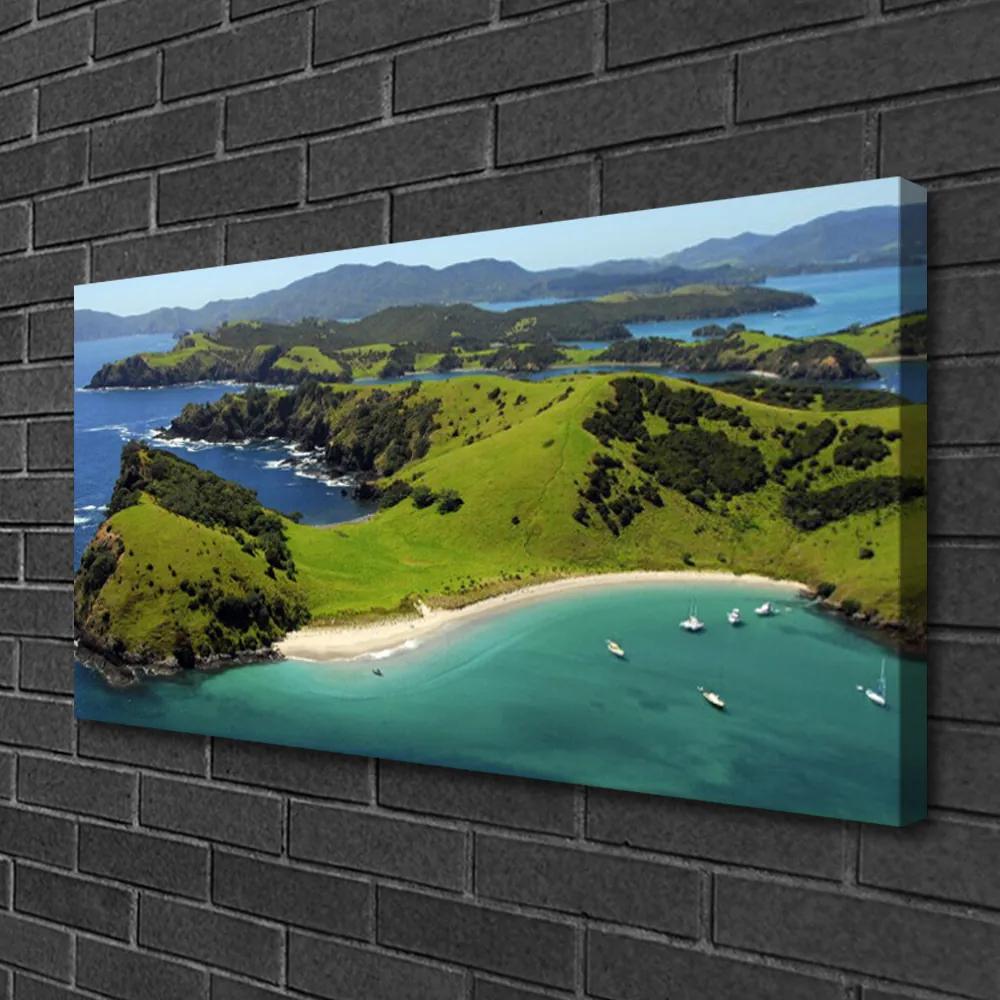 Obraz na plátně Moře Pláž Les Krajina 100x50 cm