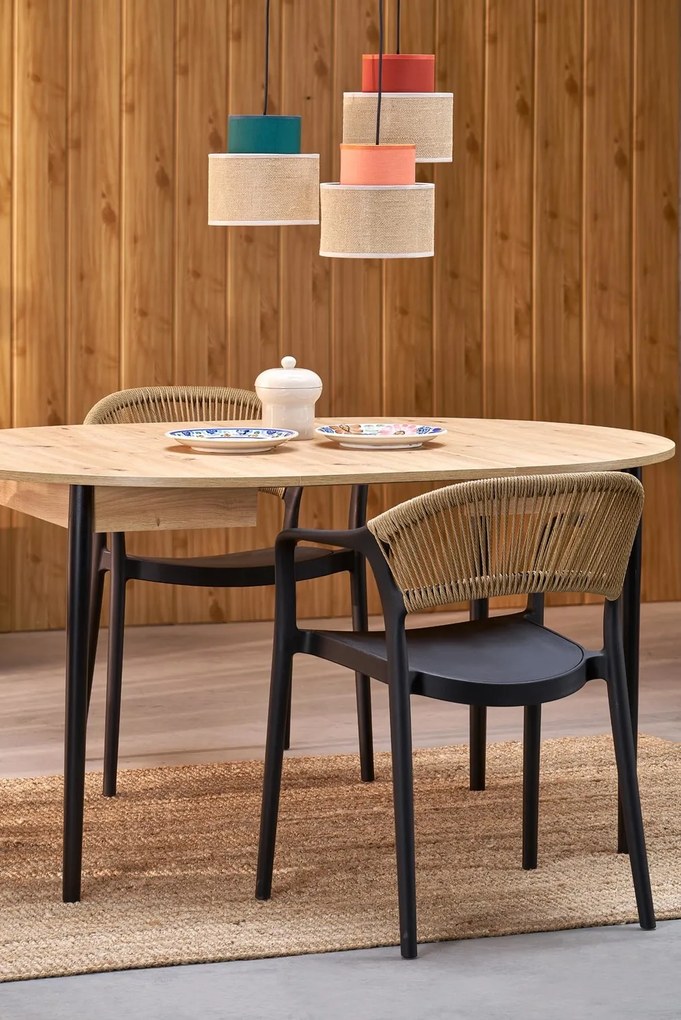 Rozkládací jídelní stůl Pivot 102/141 cm dub artisan/černý buk