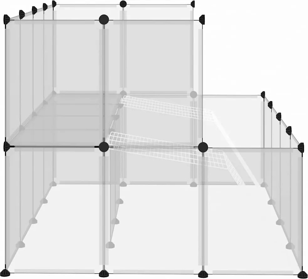 Klec pro malá zvířata průhledná 143 x 107 x 93 cm PP a ocel 340570