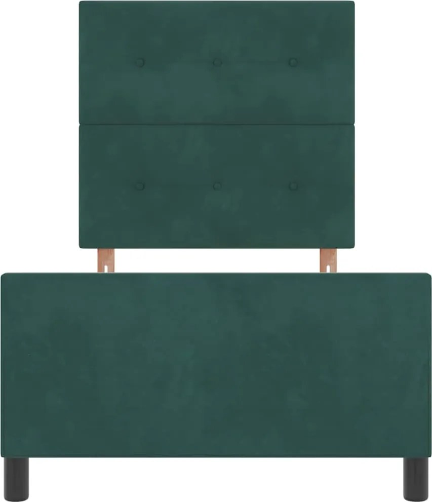 Postel s boxspringem s čelo Tmavě zelená 100 x 200 cm samet 3344924