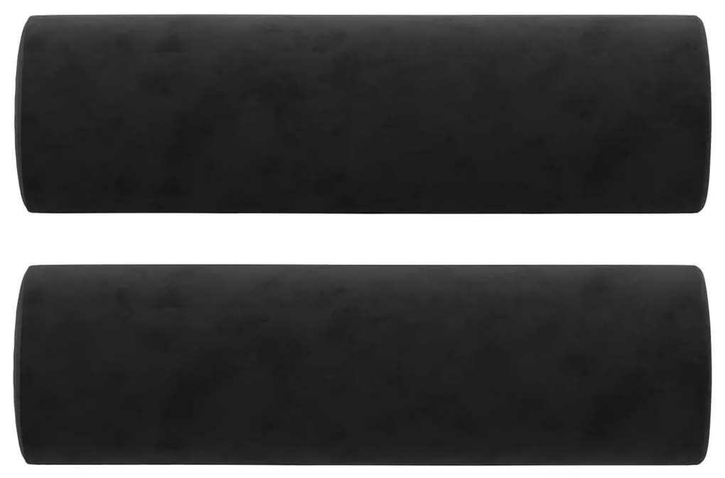 2místná pohovka s polštáři černá 120 cm samet - Default Title