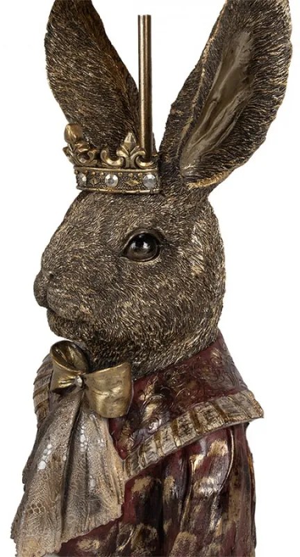 Stolní lampa ve tvaru zajíce s korunou s černým stínidlem Antonius– 37x61 cm