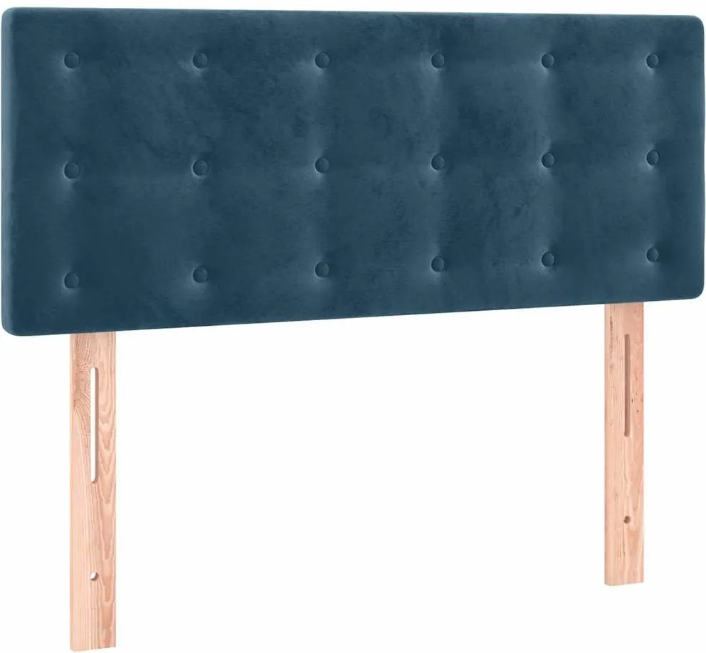 Box spring postel s matrací a LED tmavě modrá 120x200 cm samet 3134637