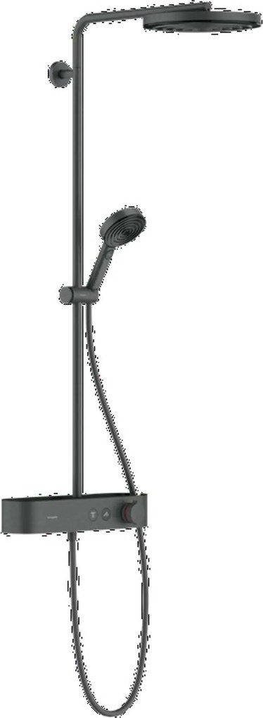 Hansgrohe Pulsify S - Sprchový set s termostatem, průměr 26 cm, 3 proudy, kartáčovaný černý chrom 24220340
