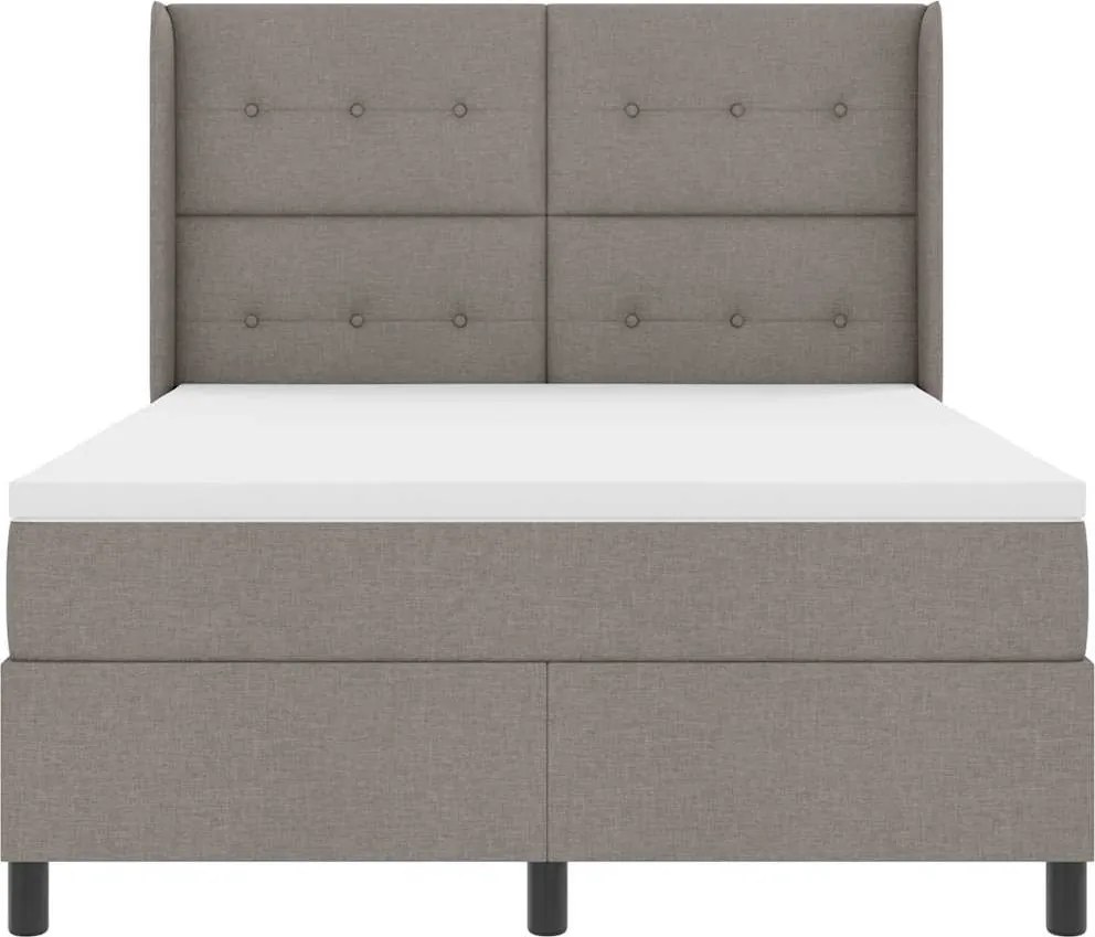 Postel s boxspringem s polštářem Taupe 190 x 140 cm textil 3341641
