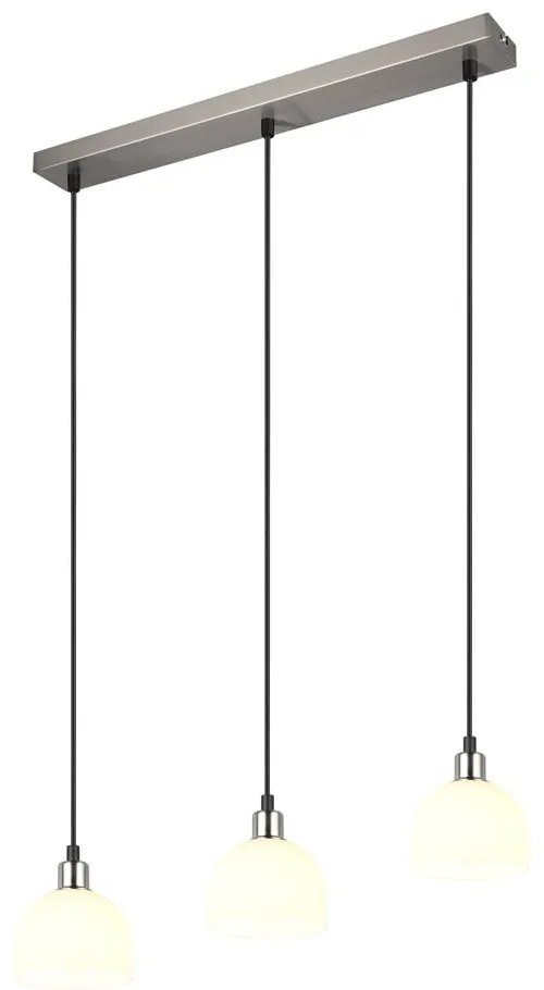 Závěsné svítidlo se skleněným stínidlem v bílo-stříbrné barvě Molly – Trio