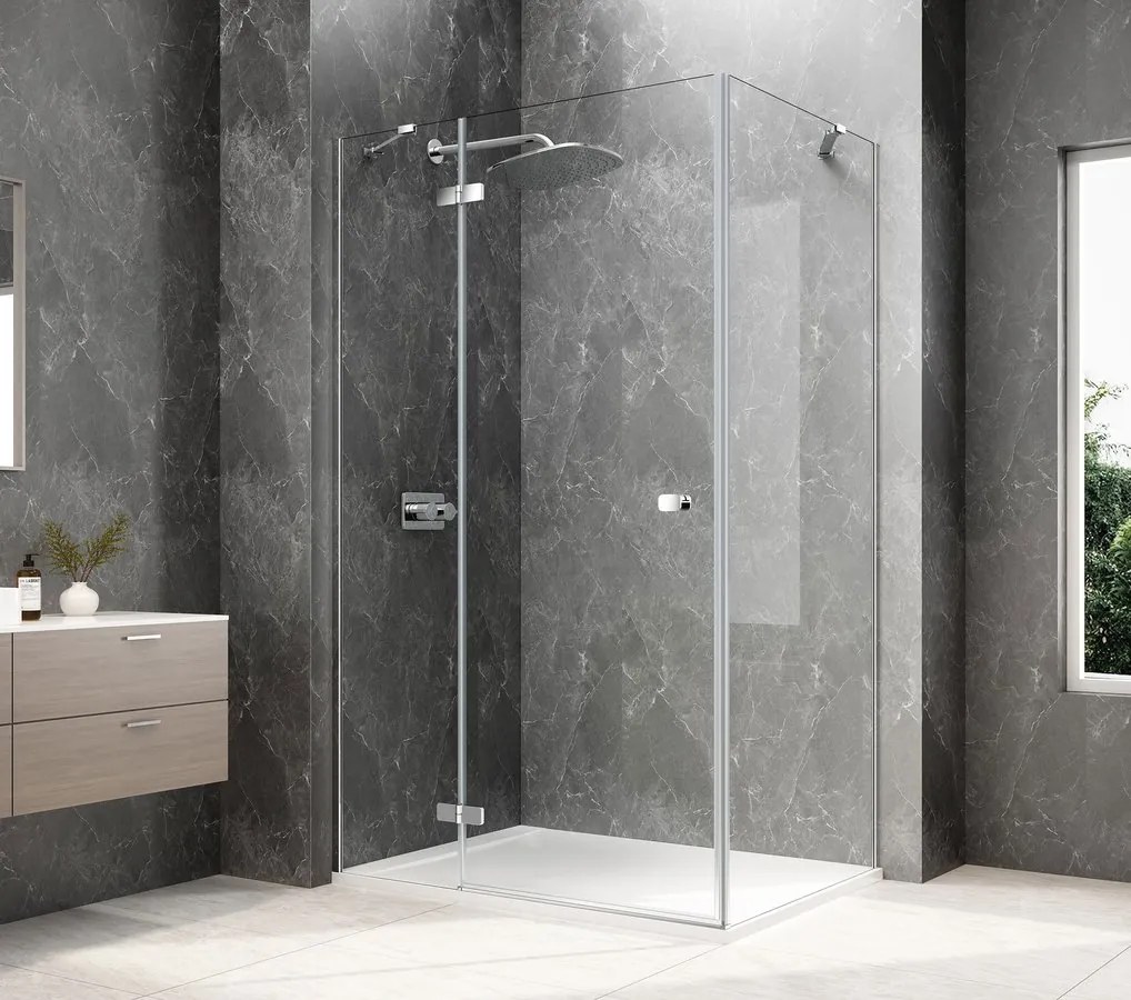 Polysan Polysan, GLOBE CHROME obdélníková sprchová zástěna 1100x1000mm, čiré sklo, levá, GB1011-3415LC