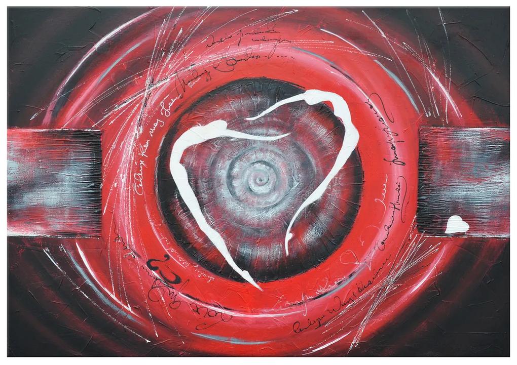 Gario Ručně malovaný obraz Postavy v červeném kruhu Rozměry: 120 x 80 cm